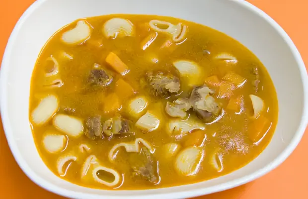 Traditional Portuguese Veal and Pasta Soup Recipe